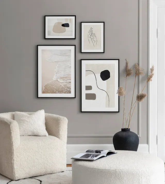 Grey Abstract Gallery Wall – Modern Print & Poster Set | Desenio