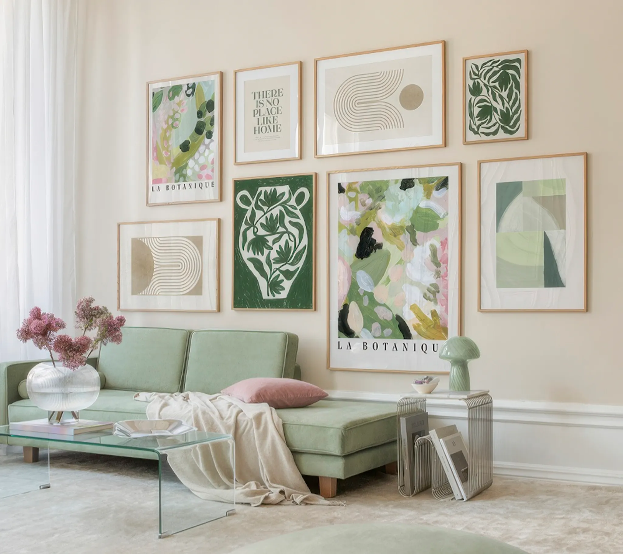 Green Botanical Print & Poster Set – Abstract Gallery Wall | Desenio