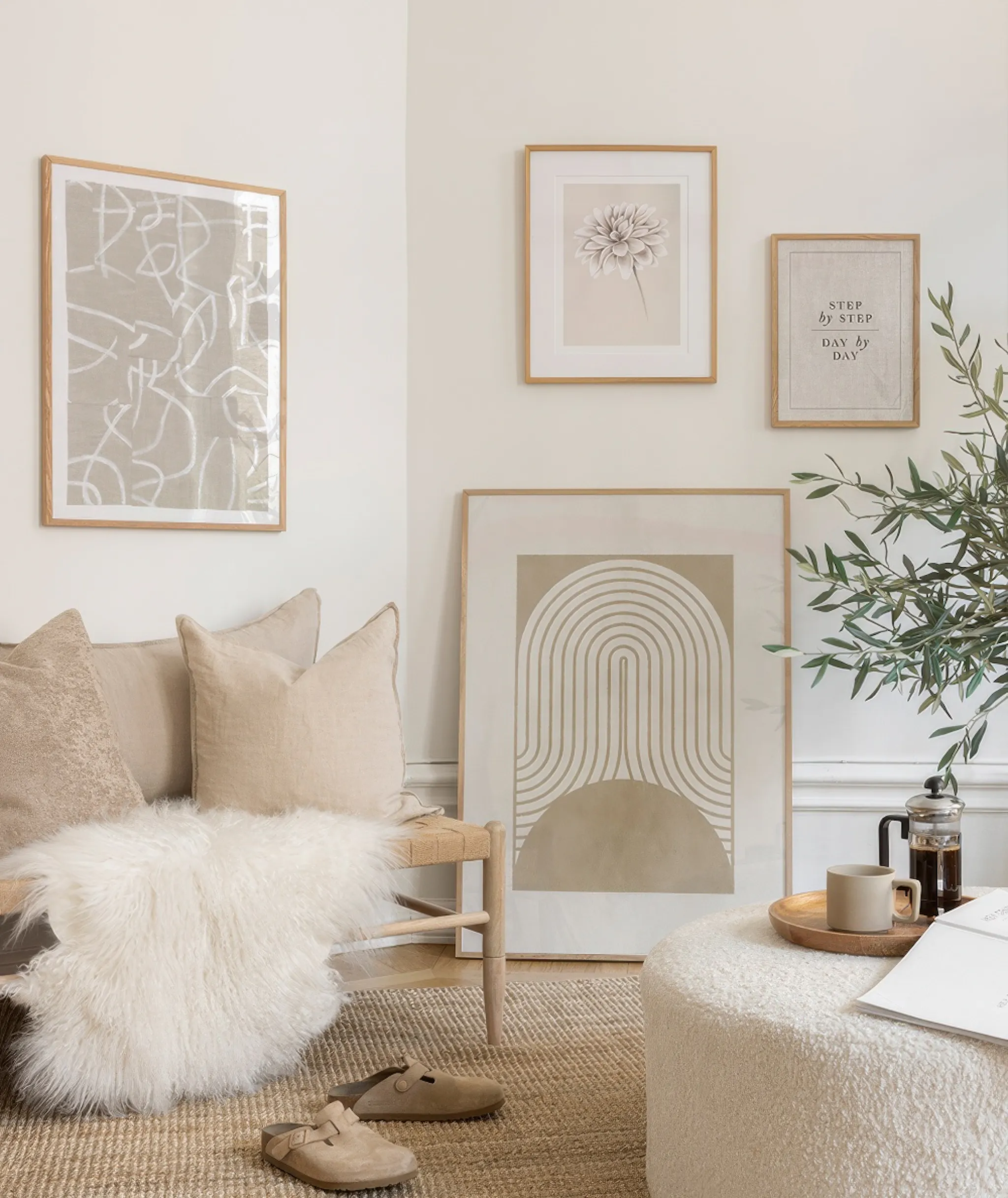Step By Step Gallery Wall – Beige Print & Poster Set | Desenio