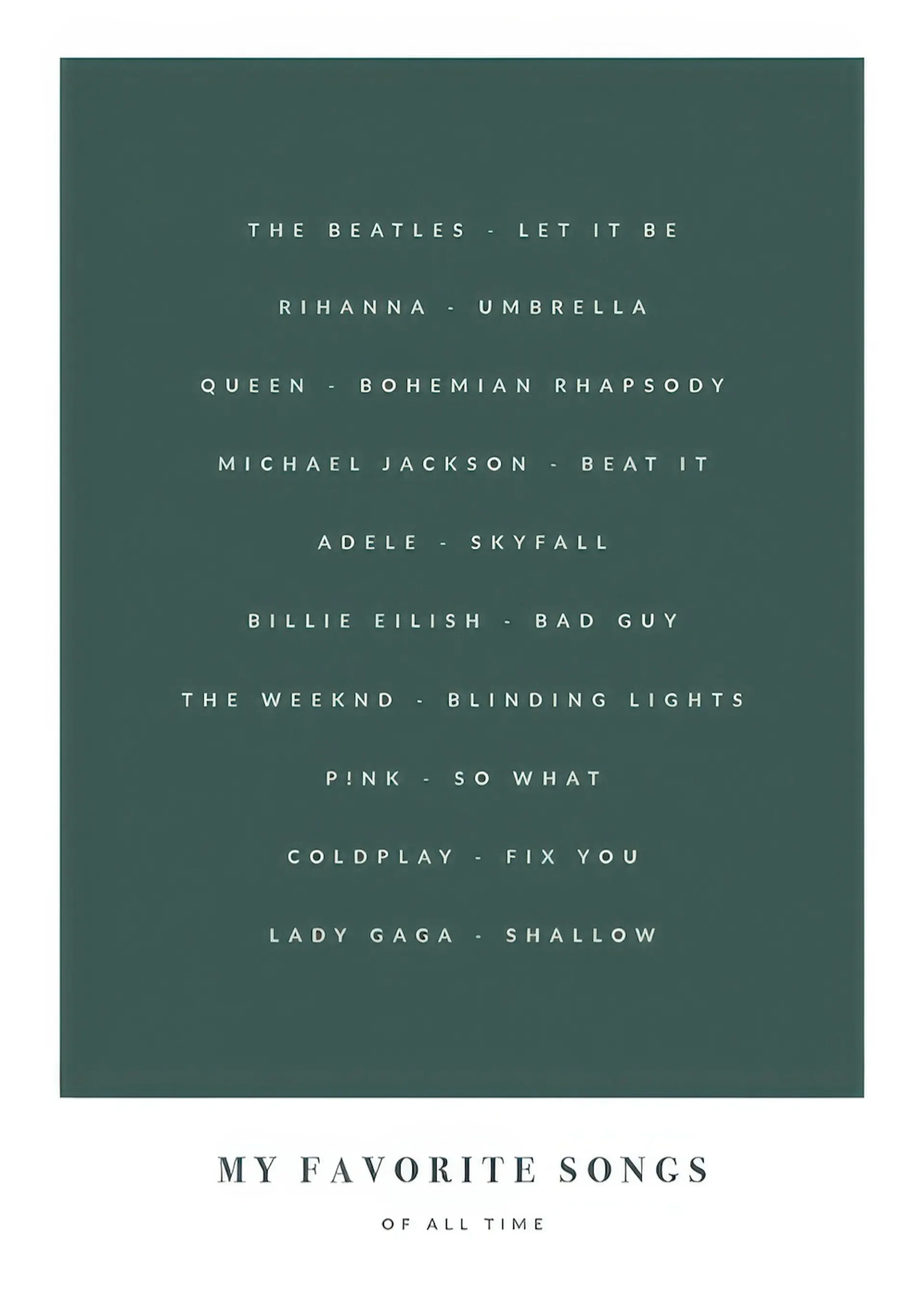 Personalized Song List Print – Custom Music Poster | Desenio