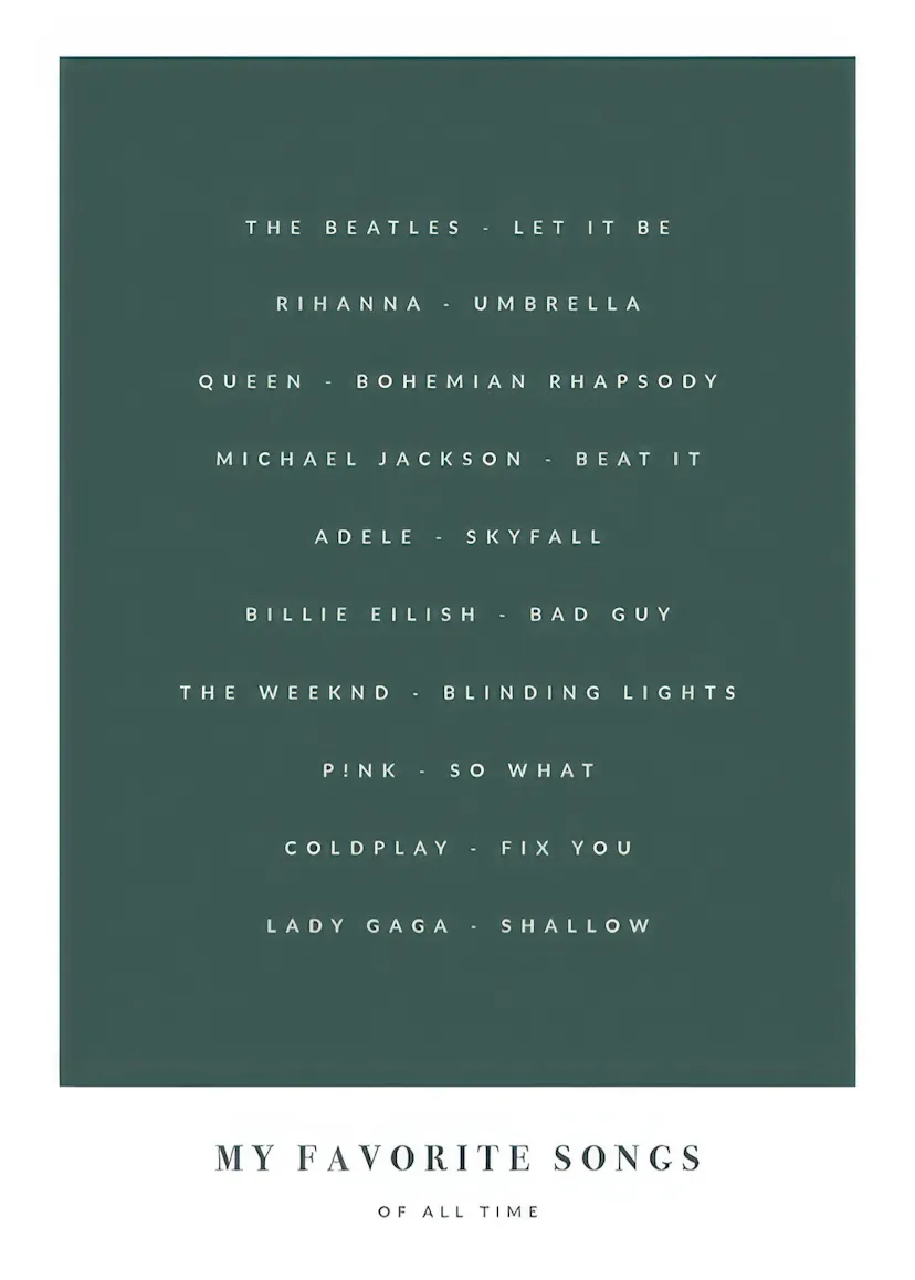 Personalized Song List Print – Custom Music Poster | Desenio