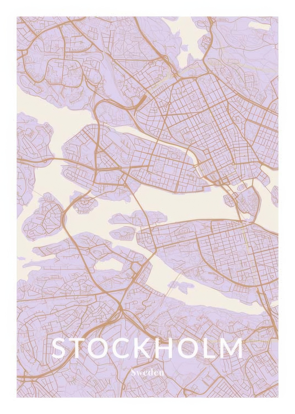 Lilac Map Personal Poster – Custom City Print | Desenio