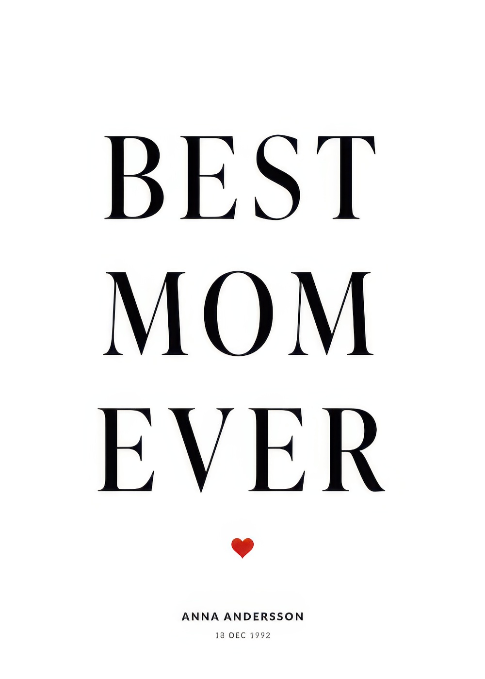 Poster Personalizzato "Best Mom Ever" – Regalo Perfetto per la Mamma ...