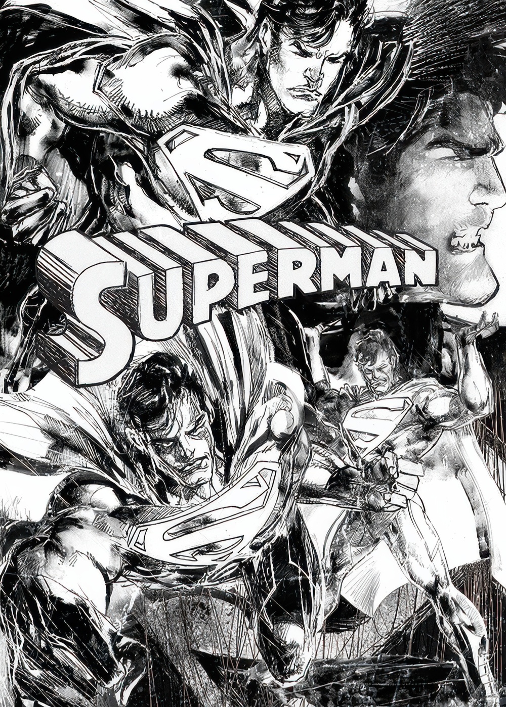 Superman™ - Sketches Poster | Zwart-wit Superheld Wanddecoratie ...