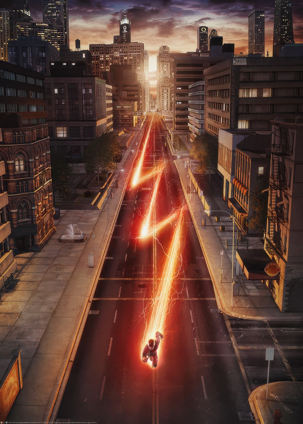 Póster The Flash™ corriendo en Ciudad Central | Desenio