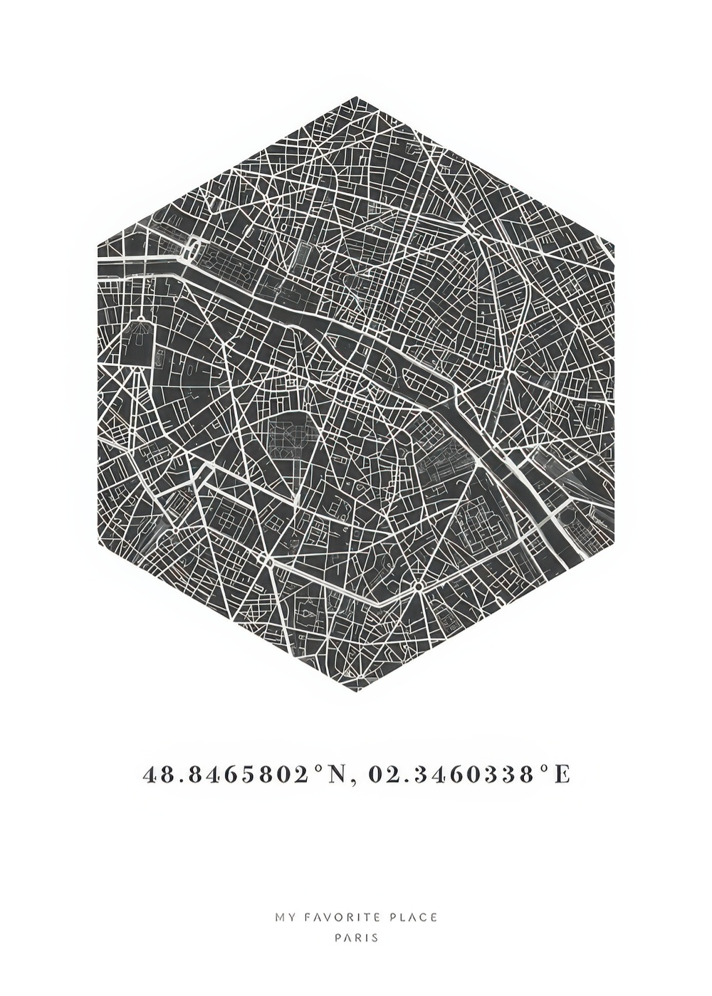 Personalized Hexagon Map Print – Custom City Poster | Desenio