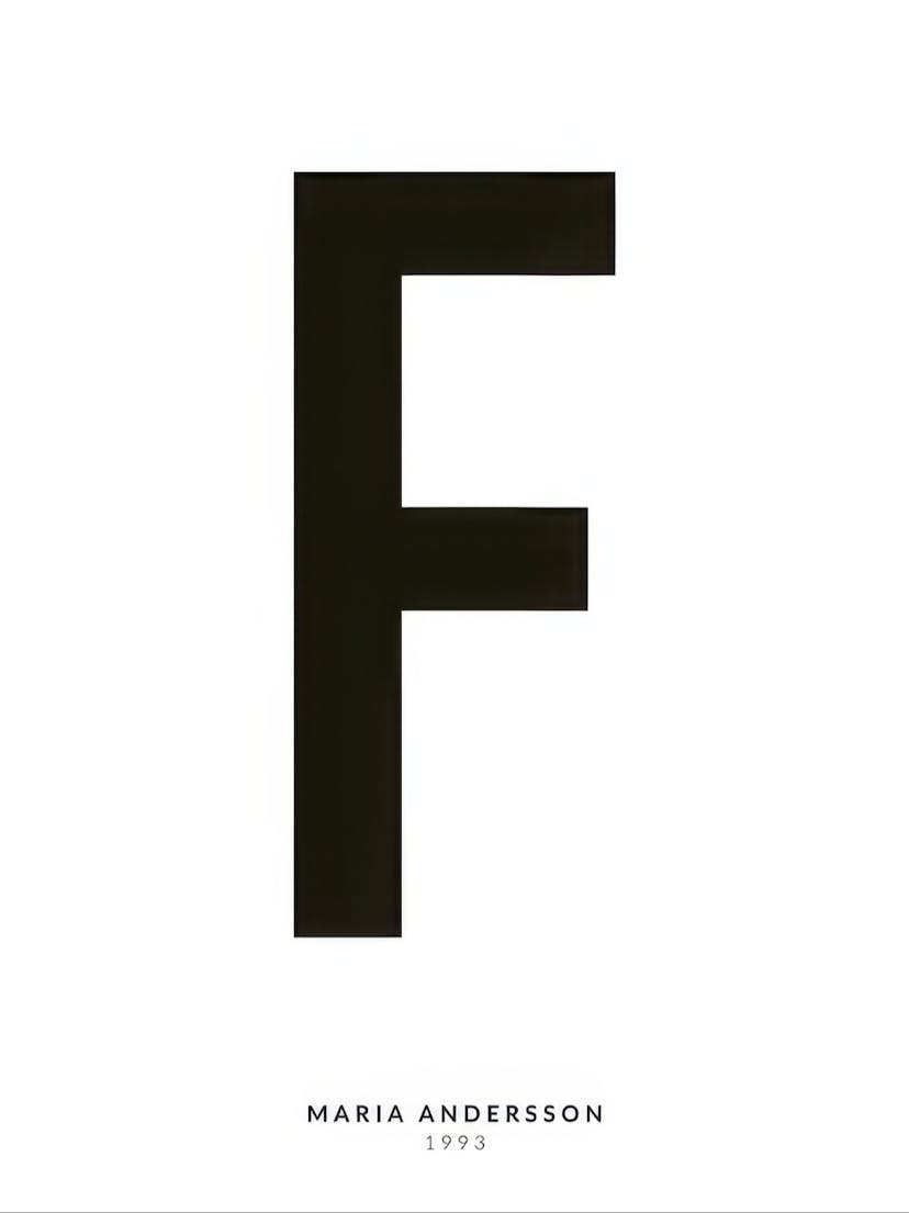 Personalized Letter F Print – Minimalist Poster Design | Desenio