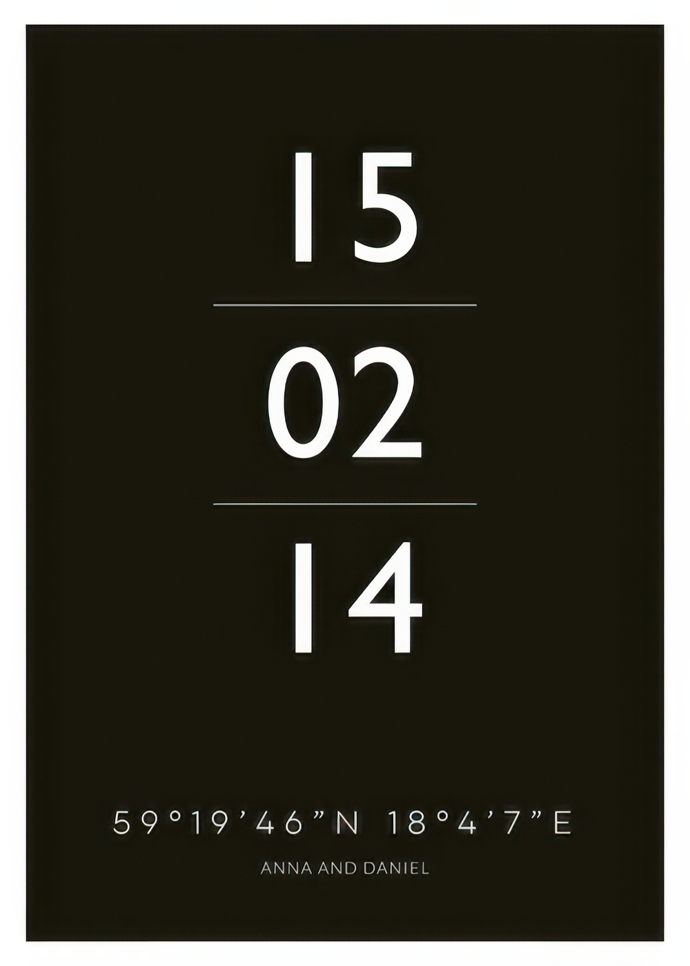 Personalised Date & Coordinates Poster – Black | Desenio UK
