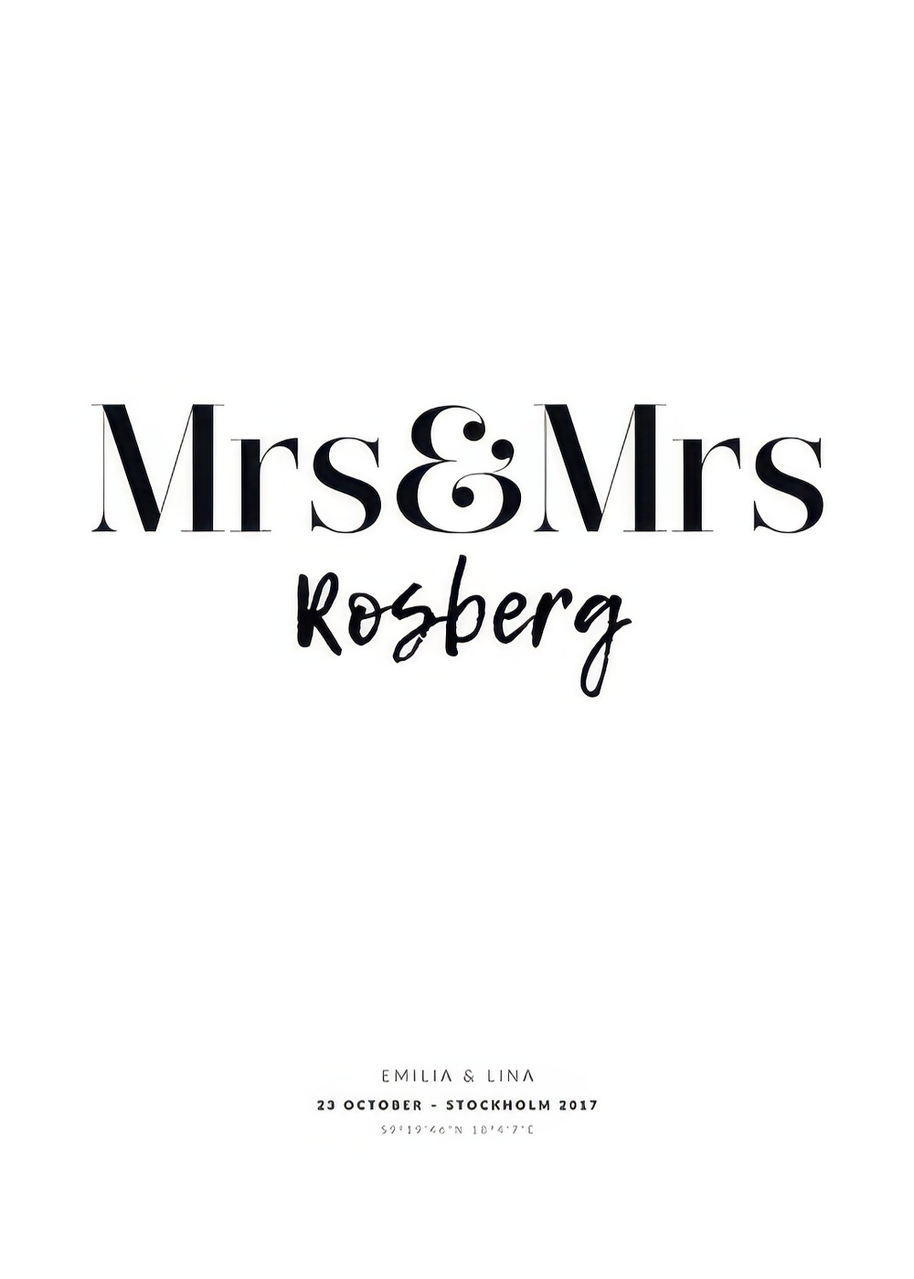 Mrs and Mrs Custom Print – Personalized Wedding Poster | Desenio