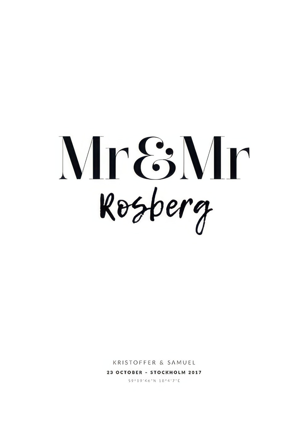 Personalizowany plakat ślubny Mr & Mr – prezent dla pary | Desenio.pl