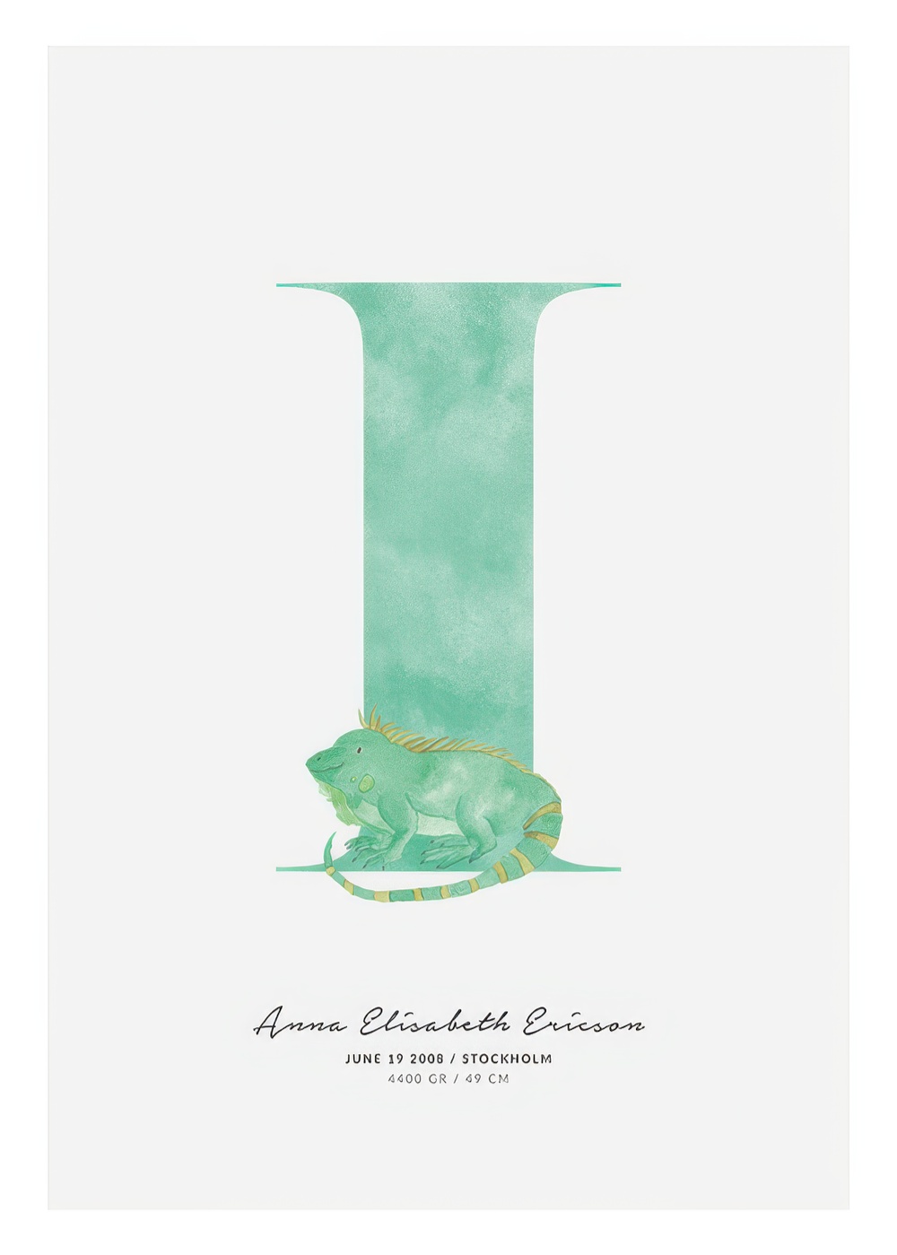 Poster Personalizado Infantil com Letra I – Desenio.pt