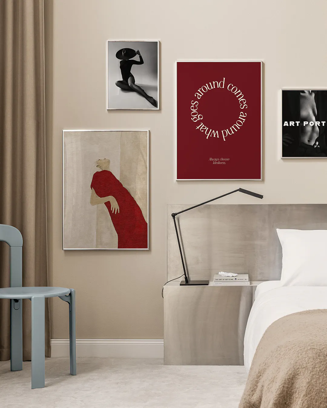 Bedroom inspiration | Posters and art prints in picture walls and collages