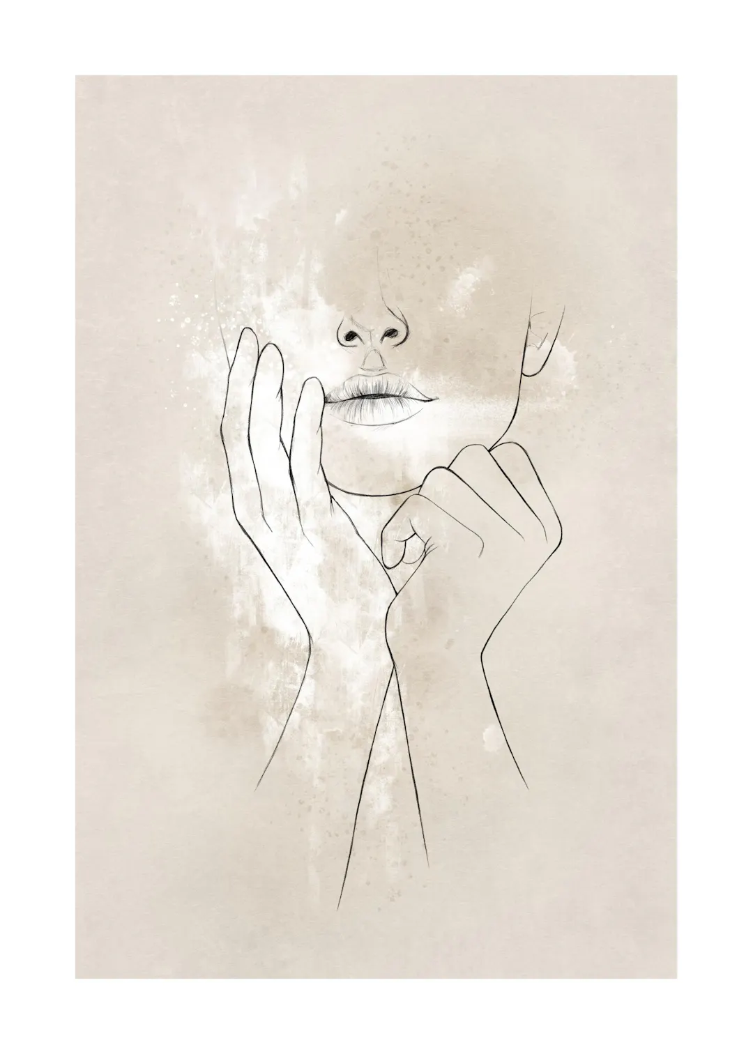 Female Sketch Forms No1 Poster – Line Art Print | Desenio UK