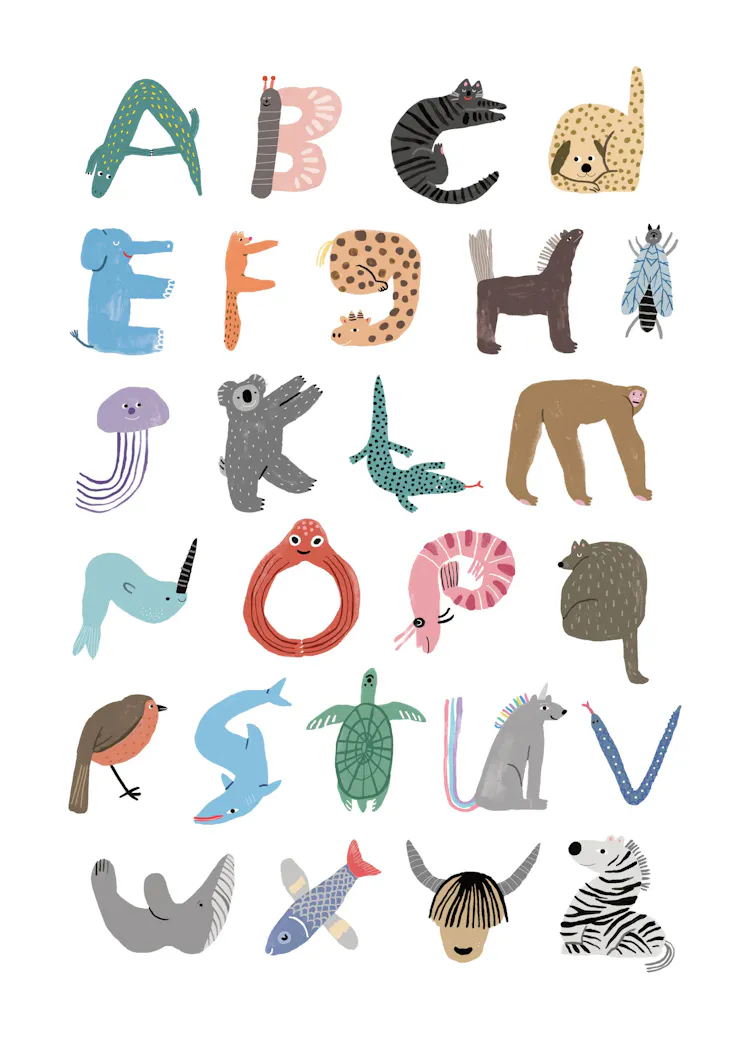 Tableaux de l'alphabet en ligne | Affiche alphabet | Desenio.fr