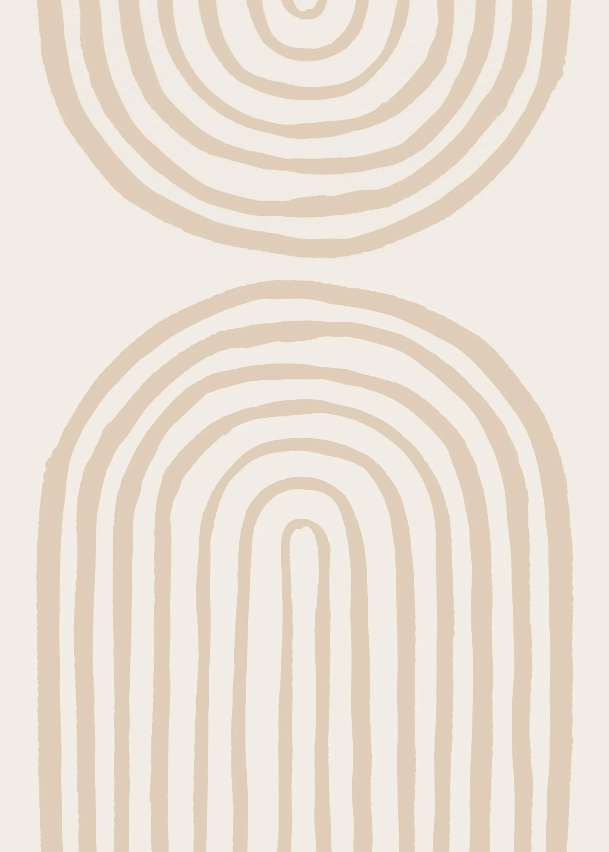 Boho Shapes Poster – Geometrisches Wandbild in Beige & Schwarz | Desenio