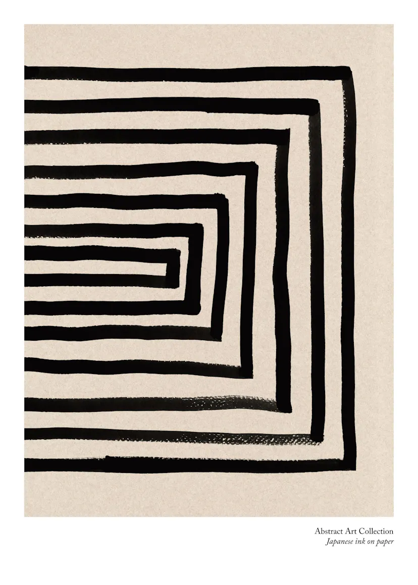 Monochrome Abstract No1 Poster – Abstrakt monokrom konst | Desenio