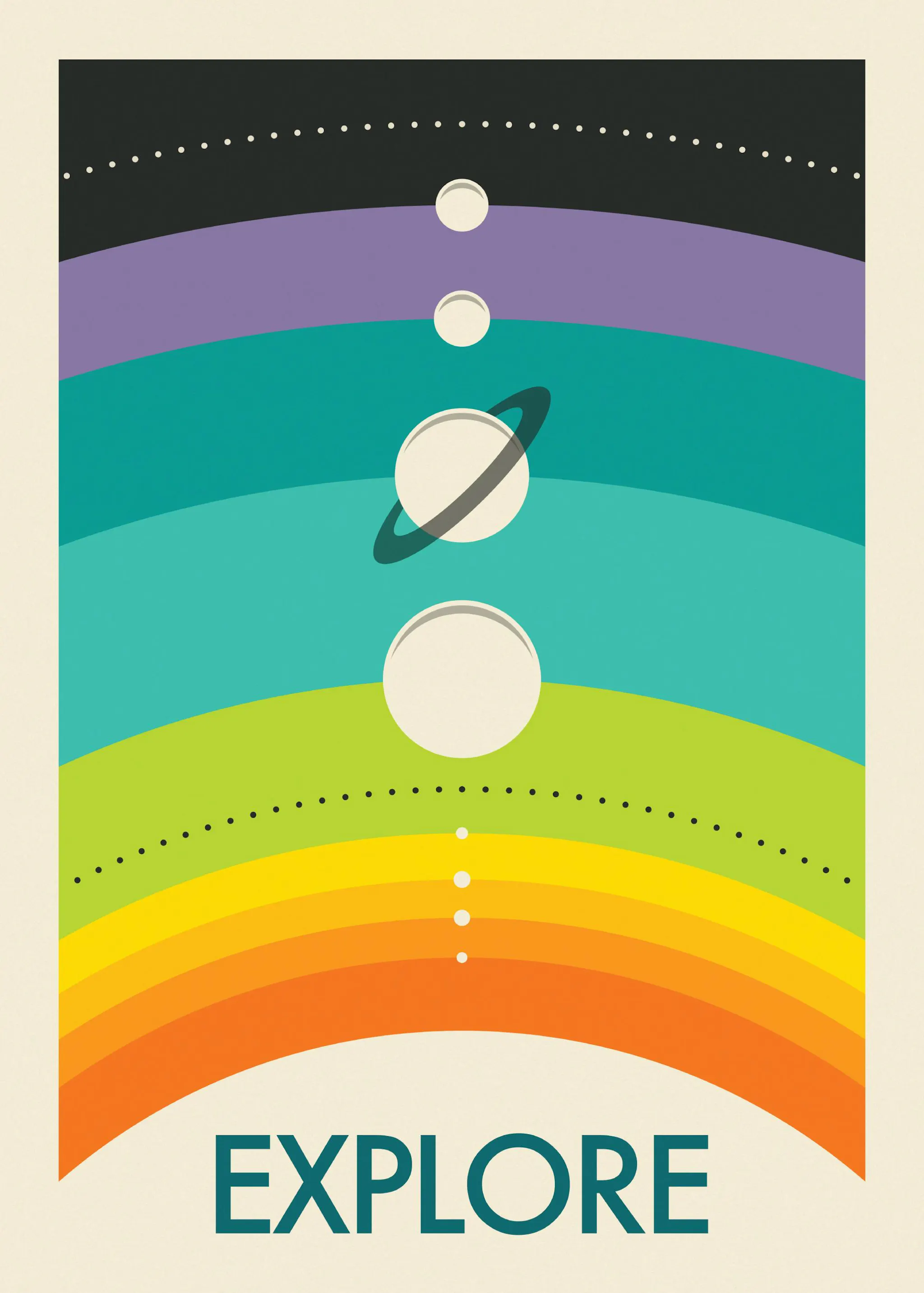 Jazzberry Blue Space Shuttle No1 Print – Retro Space Poster | Desenio