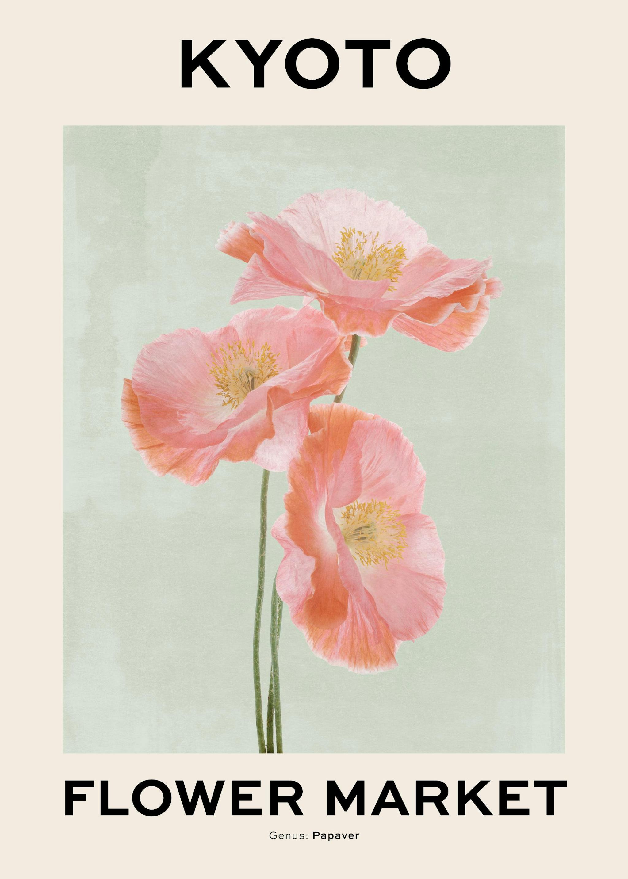 Affiche Paris Flower Market – Illustration florale pastel