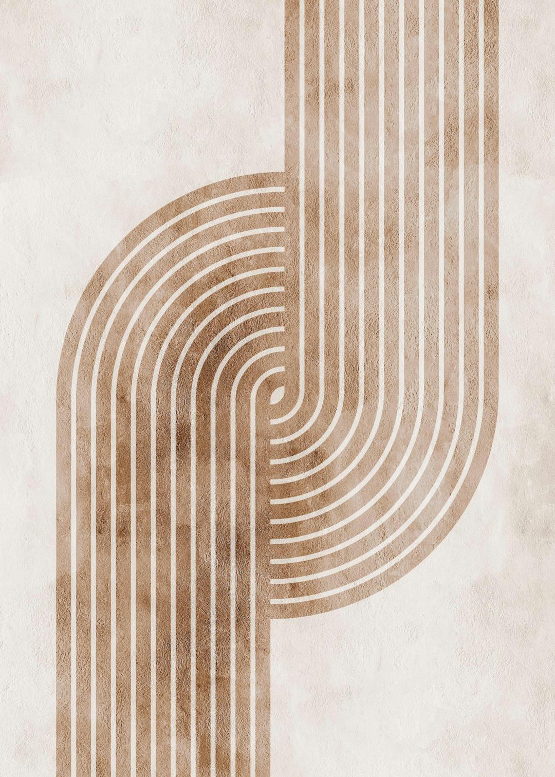 Affiche Warm Shapes No1 – Art abstrait beige et cercle