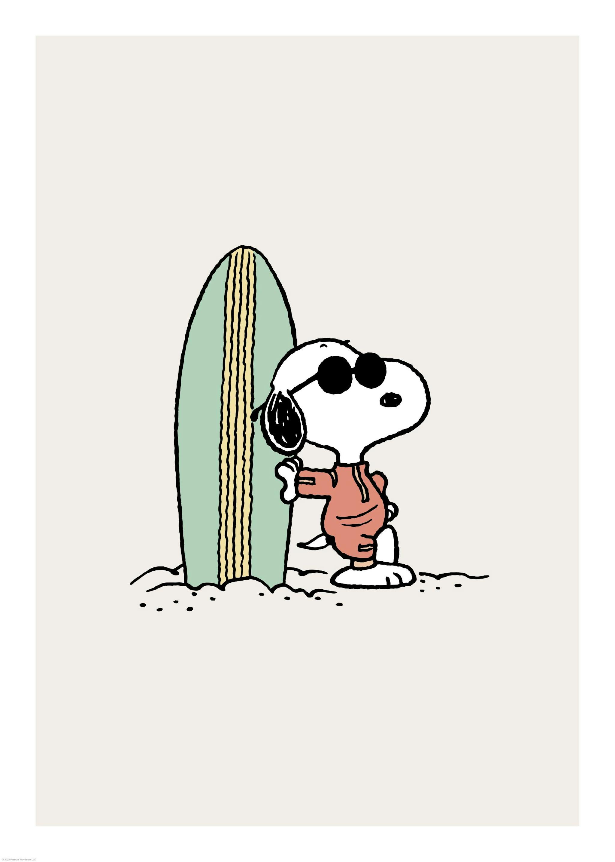 Snoopy on the Beach Print – Fun Summer Poster | Desenio