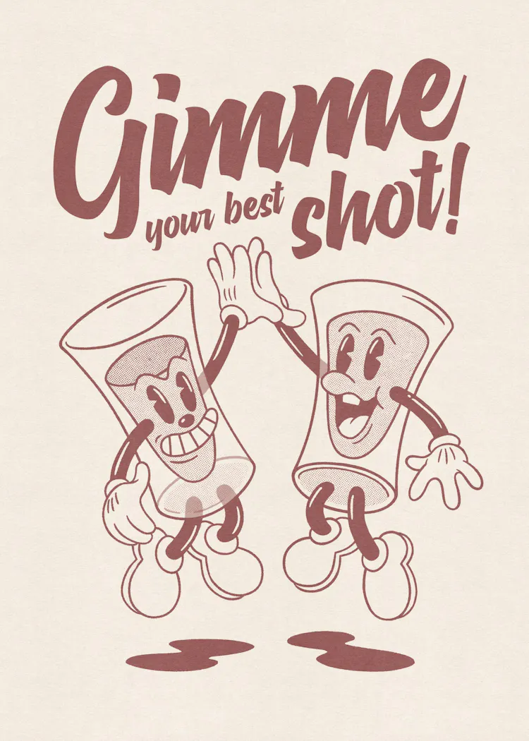 Affiche amusante Livin' la Vida Mocha – Illustration rétro café moka