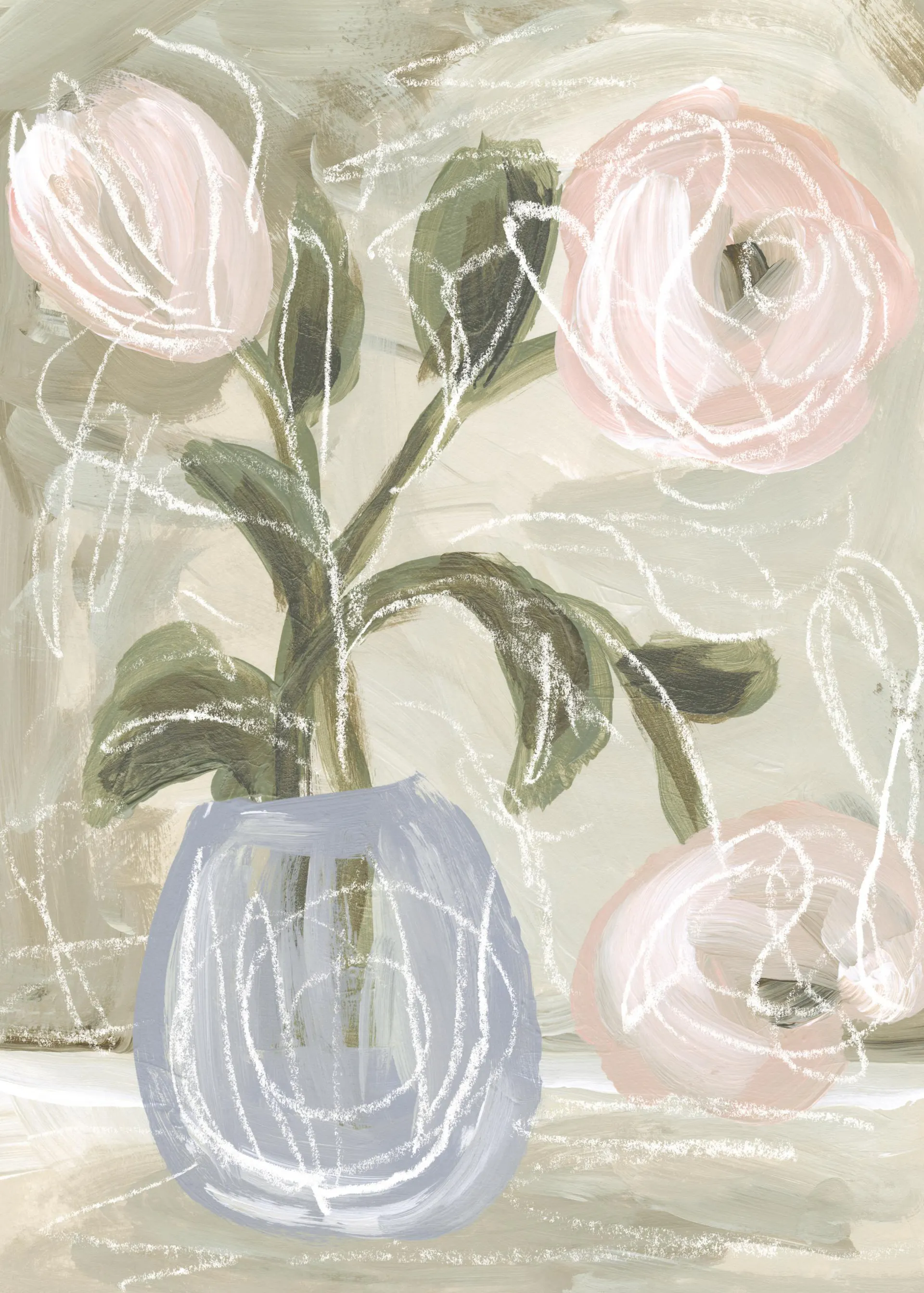Floral Landscape Poster – Impressionistisk Blomsteräng | Desenio
