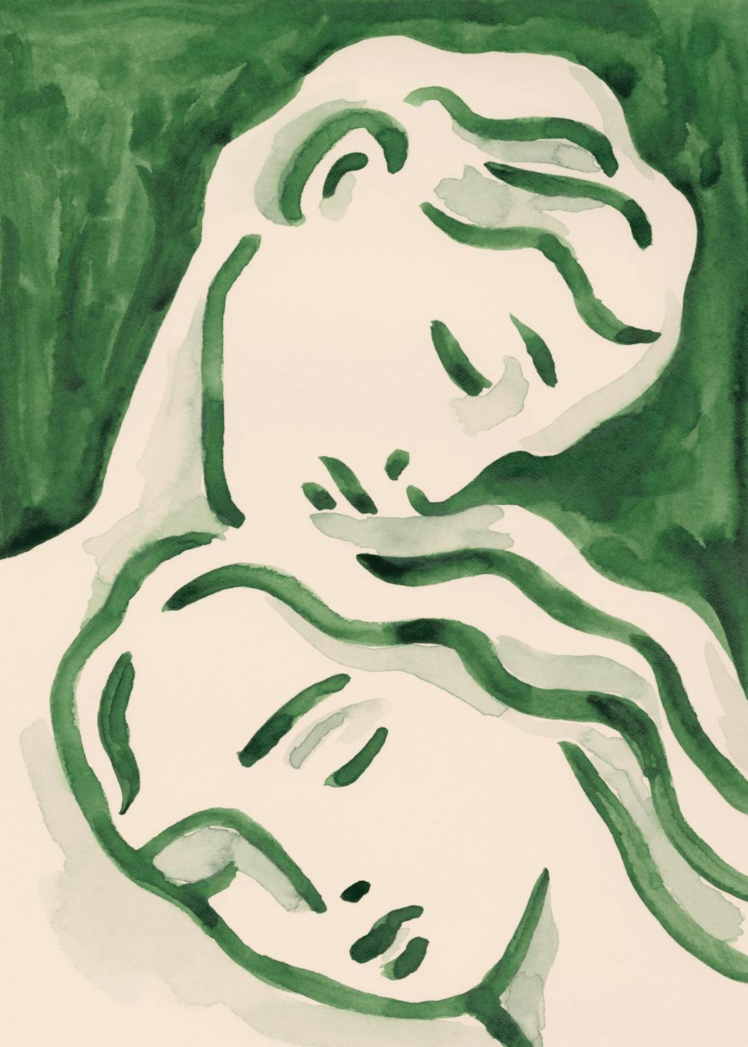 The Hug Poster - Moderne kunstposter in rood | Desenio.nl