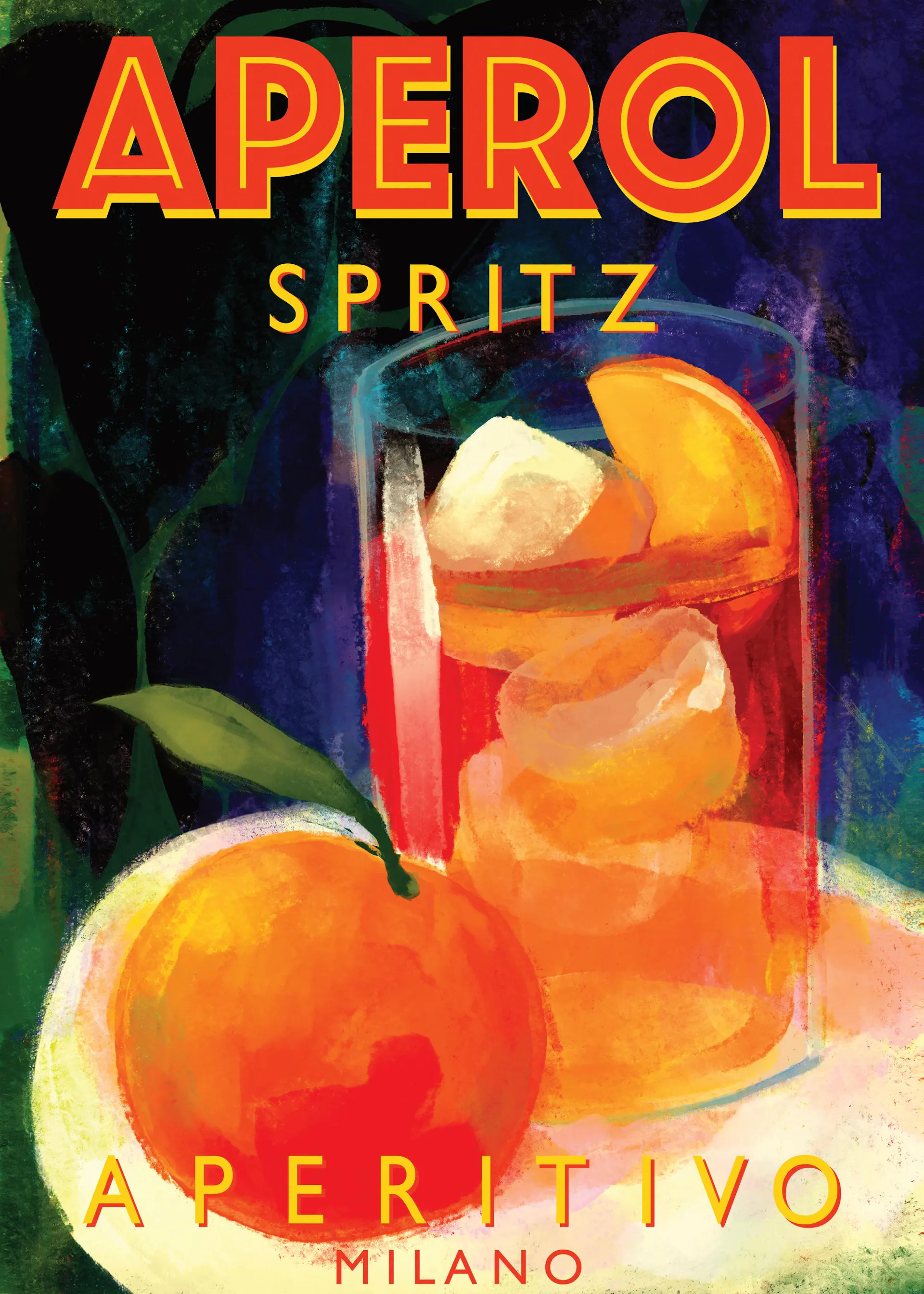 Affiche Negroni par Marco Marella – Art mural apéritif italien