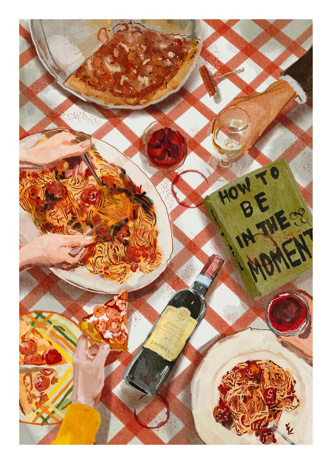 Pizza Vino Menu Print – Italian Kitchen Wall Art | Desenio