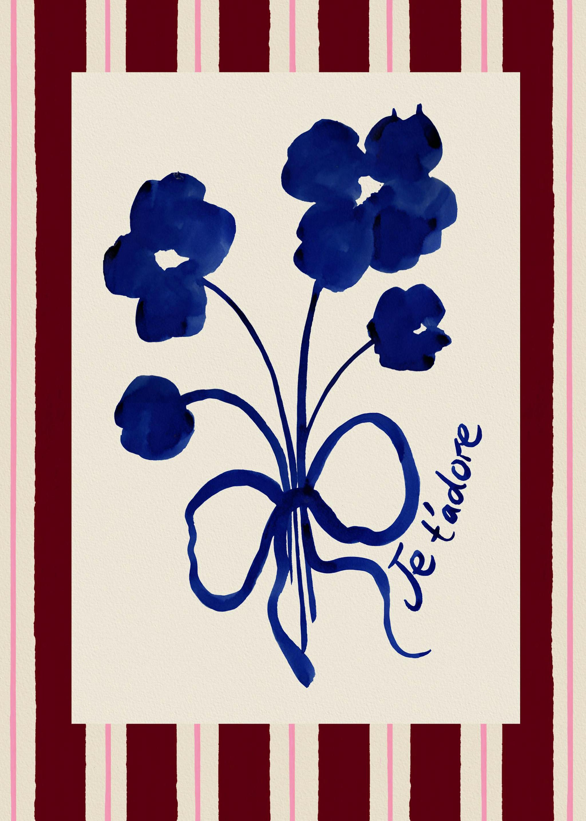 The Hug Poster - Moderne kunstposter in rood | Desenio.nl