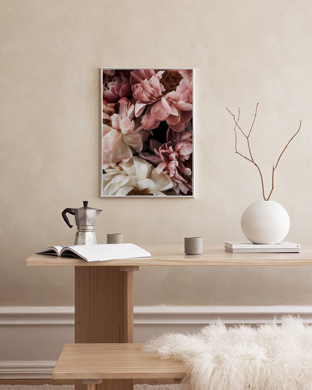 Flower Wall Poster - Peonies in pink - desenio.com
