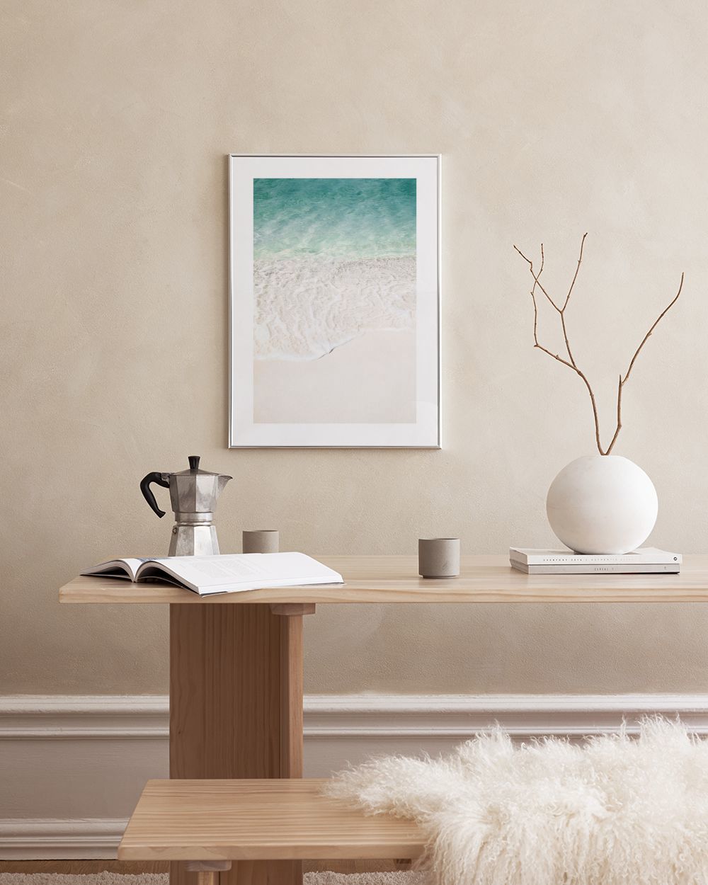 Ocean Touch Poster – Strandposter met Blauw Water | Desenio