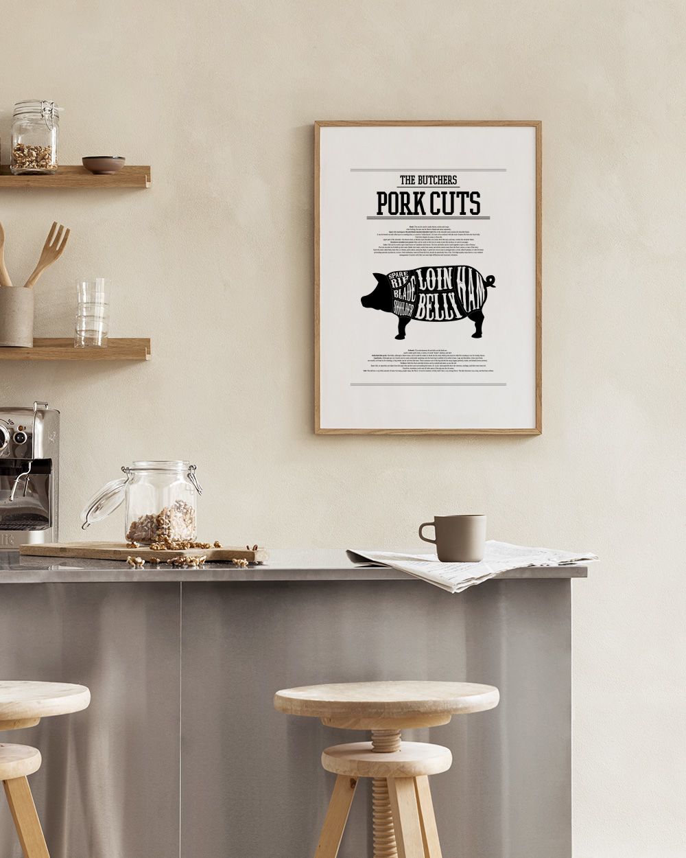 Affiche cuisine découpe porc – Poster déco murale desenio.fr