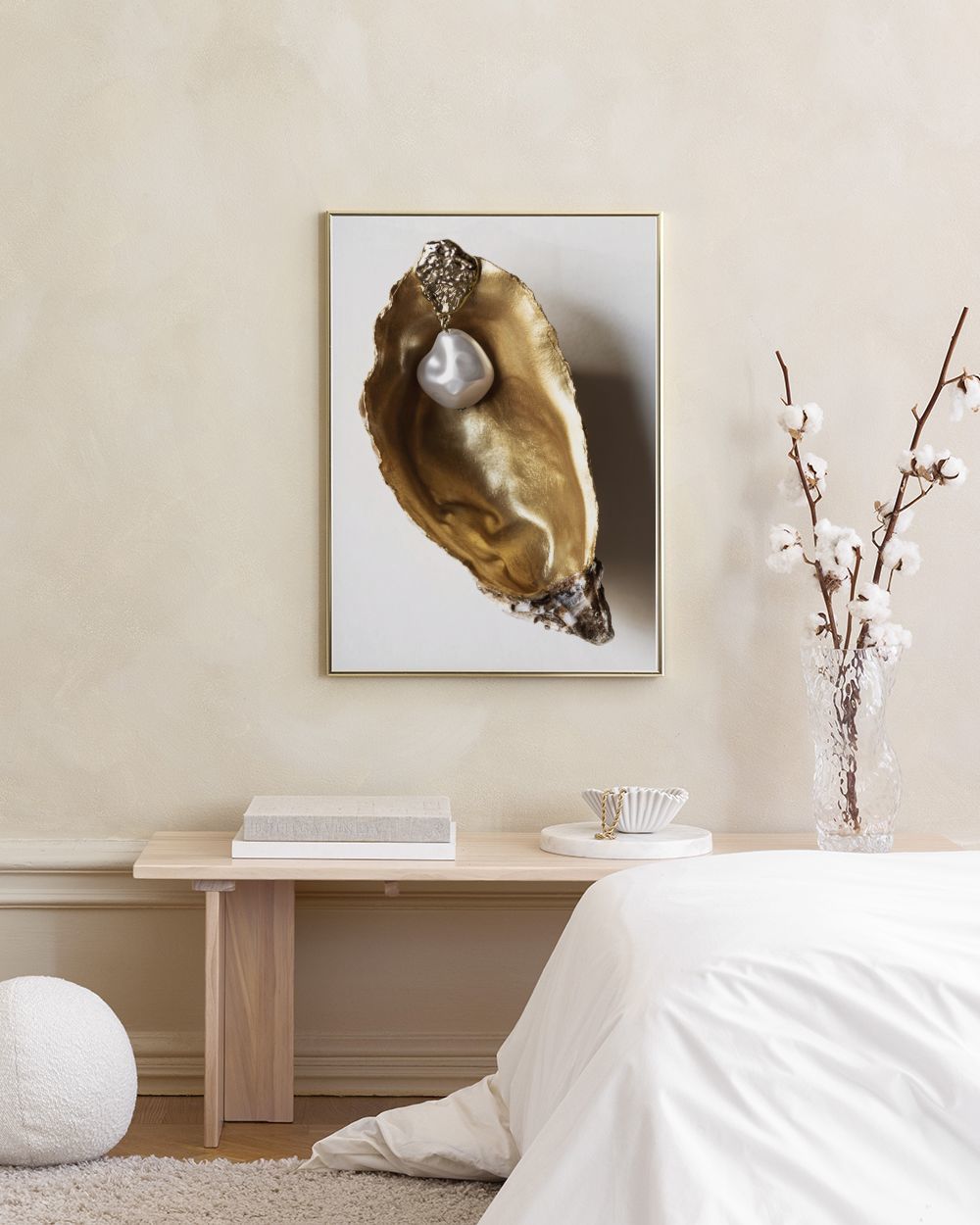 Golden Seashell Print - Coastal Glam Poster | Desenio CA