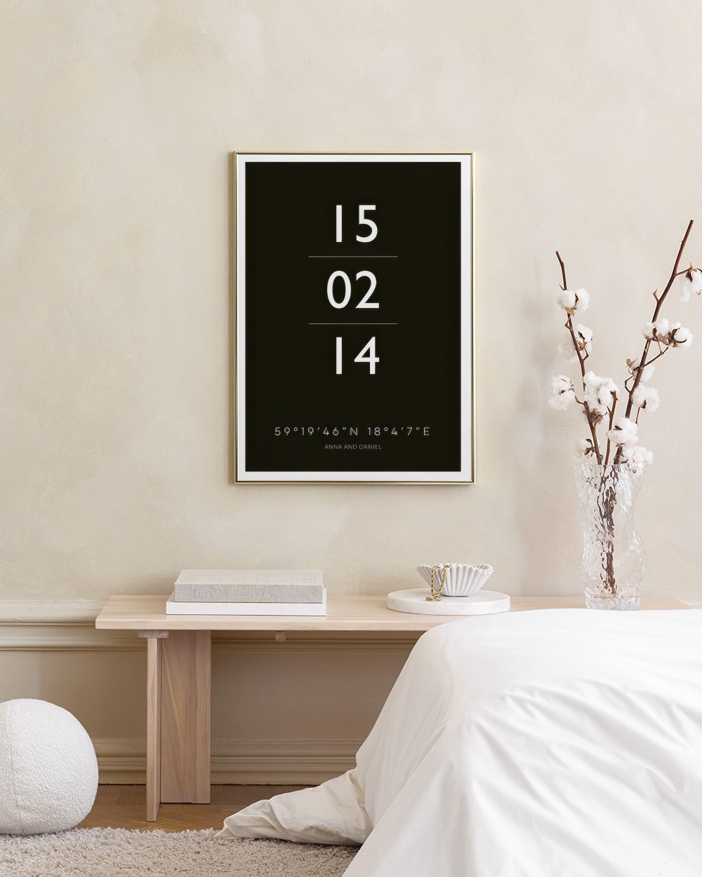 Personalised Date & Coordinates Poster – Black | Desenio UK