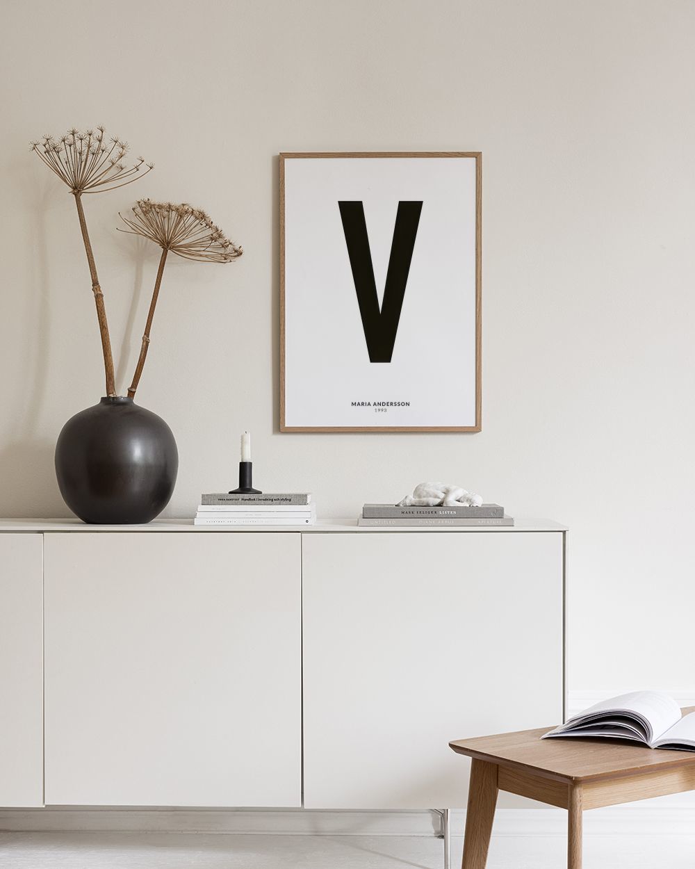 Personalised Letter V Poster – Minimalist Wall Art | Desenio UK