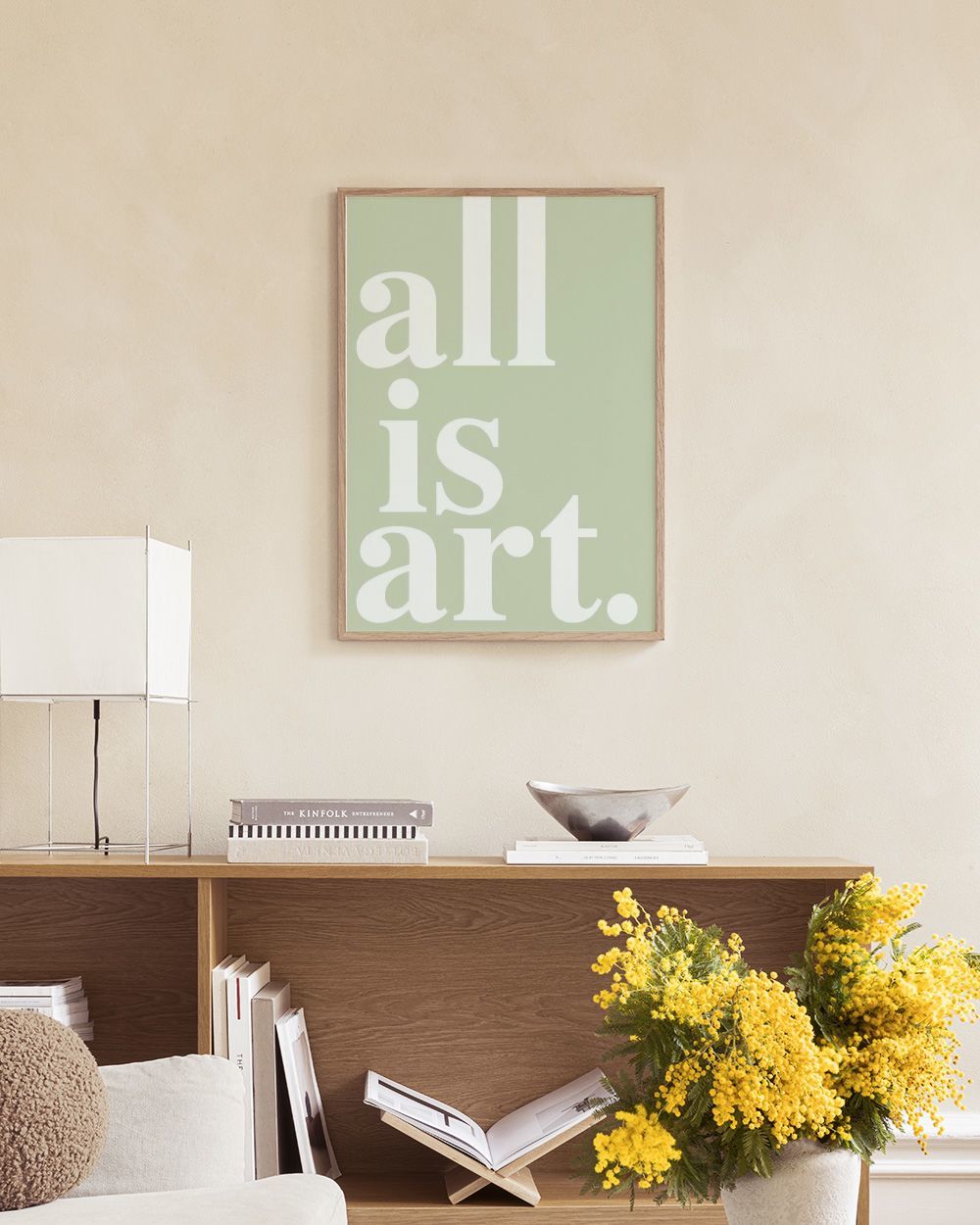 All is Art Poster - Pastelgroene Quote Poster | Desenio BE
