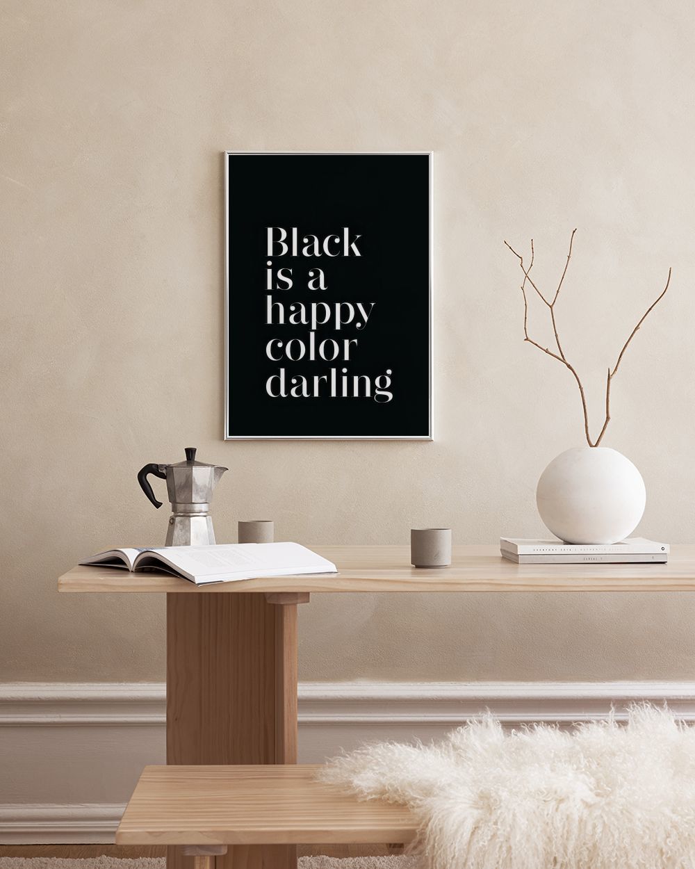 Black is a Happy Color Plakát – Plakát s citátem | Desenio.cz