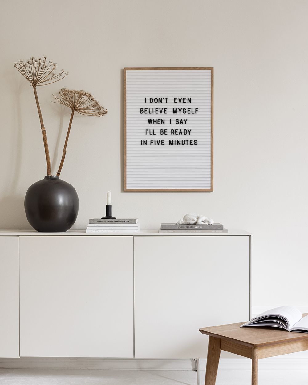 Five Minutes Poster - Typography print with humorous quote - desenio.com.au