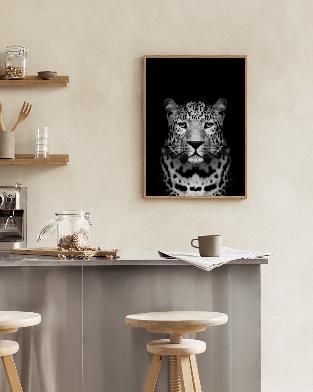 Leopard Poster i Svartvitt – Fotokonst | Desenio