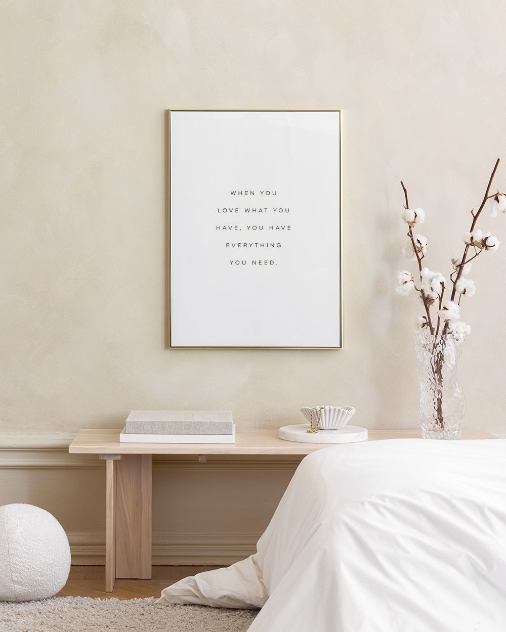 Everything You Need poster – Zwart-witte tekstposter | desenio.nl