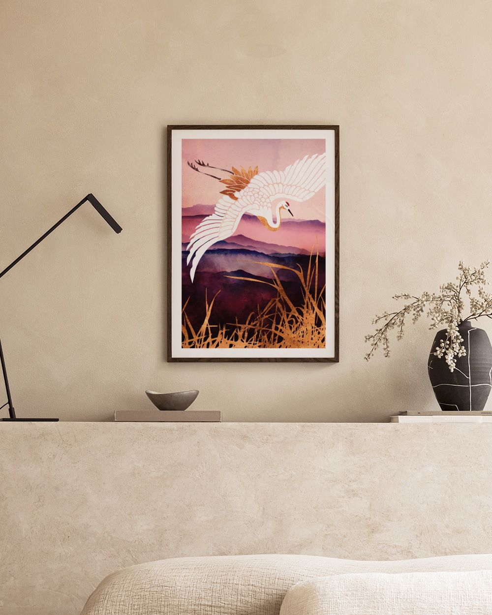 Elegant Crane Print – Poster by SpaceFrog Designs | Desenio