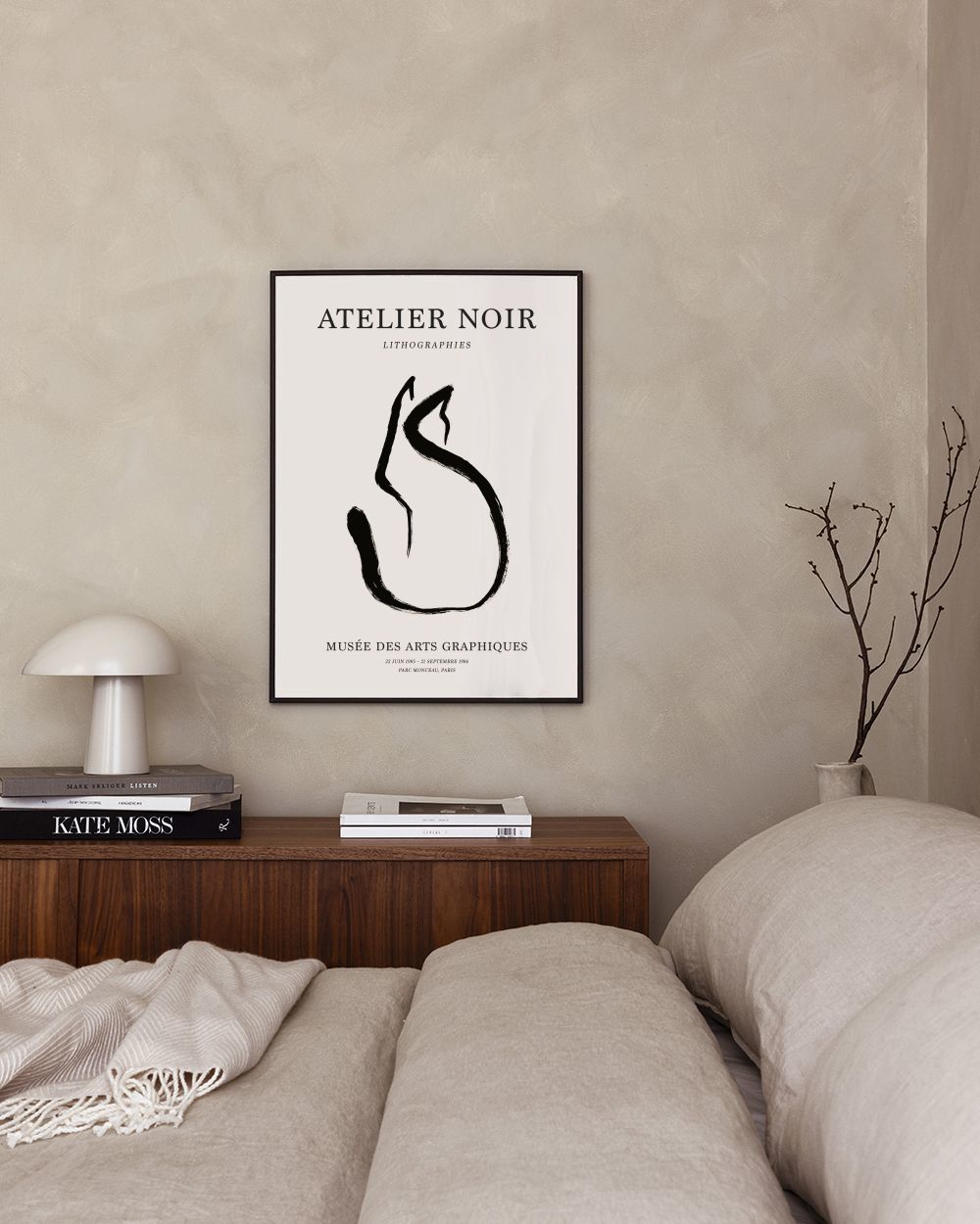 Black Cat Poster - Abstracte Kat Illustratie | Desenio BE