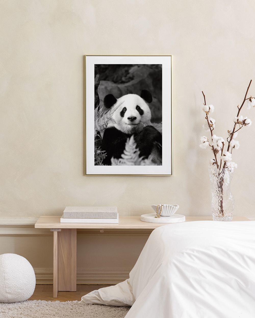 Giant Panda Print - Black and White Animal Poster | Desenio EU