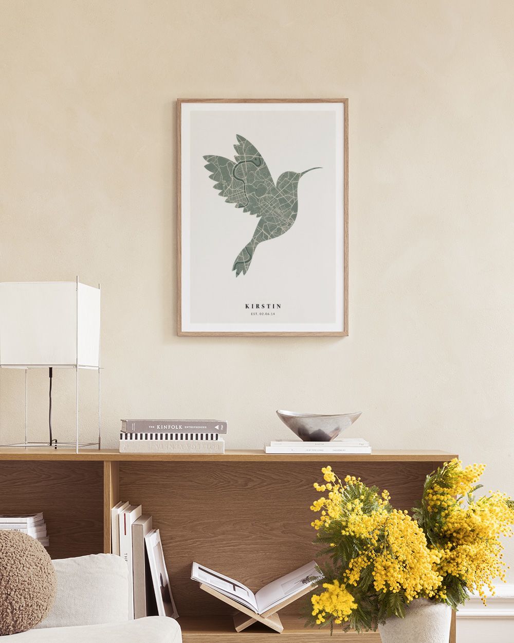 Personalised Bird Map Poster – Bird Map Moss | Desenio UK