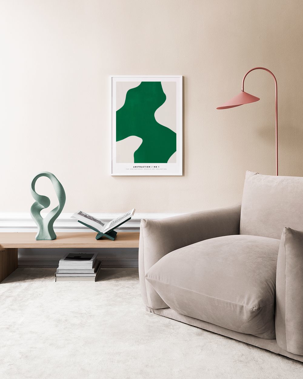 Green Shape Poster - Abstrakt grön form - desenio.se