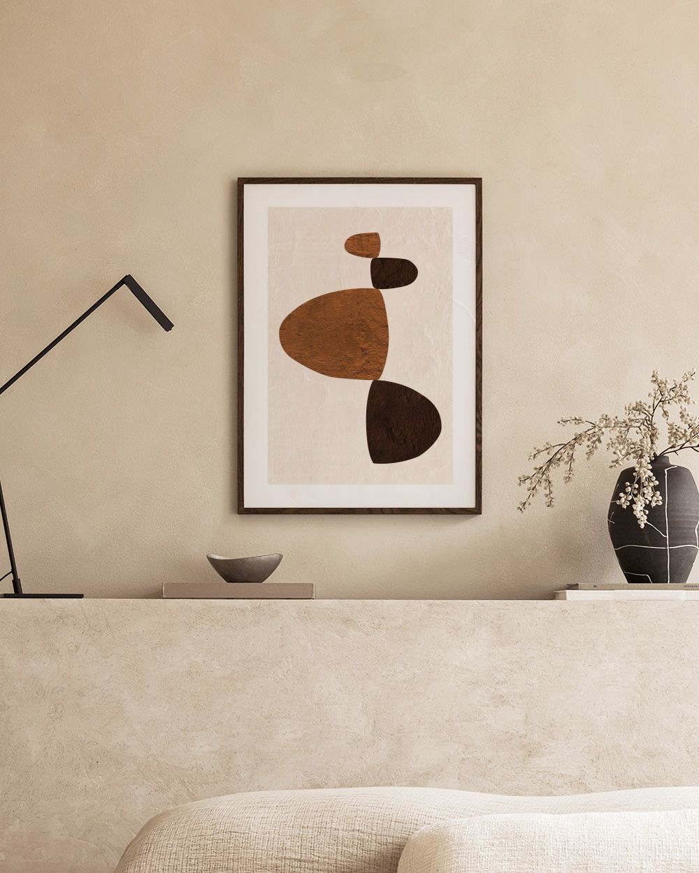 Chestnut Shapes Print – Abstract Brown Poster | Desenio