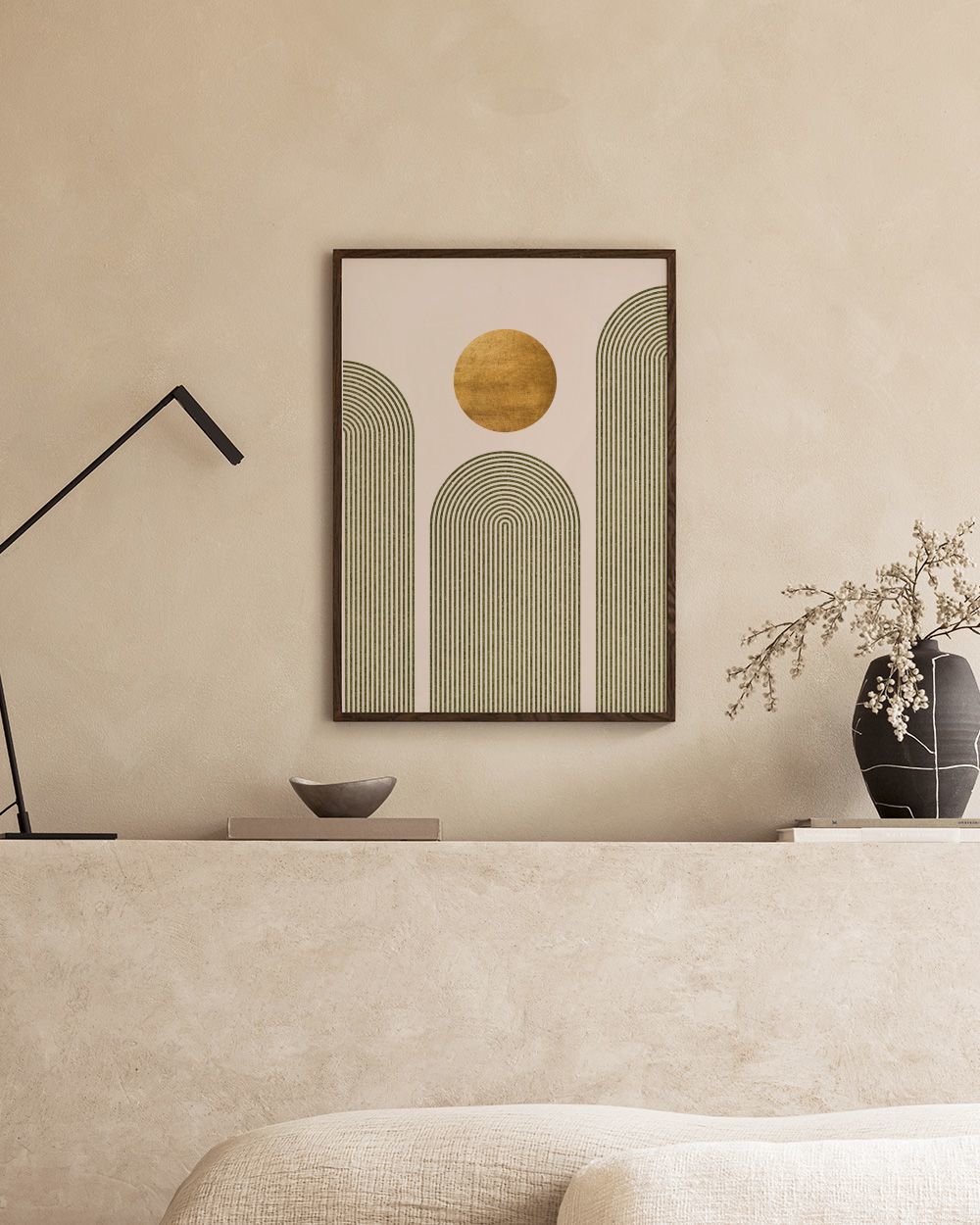 Green & Gold No2 Poster – Grafisk poster i grönt och guld | Desenio.se