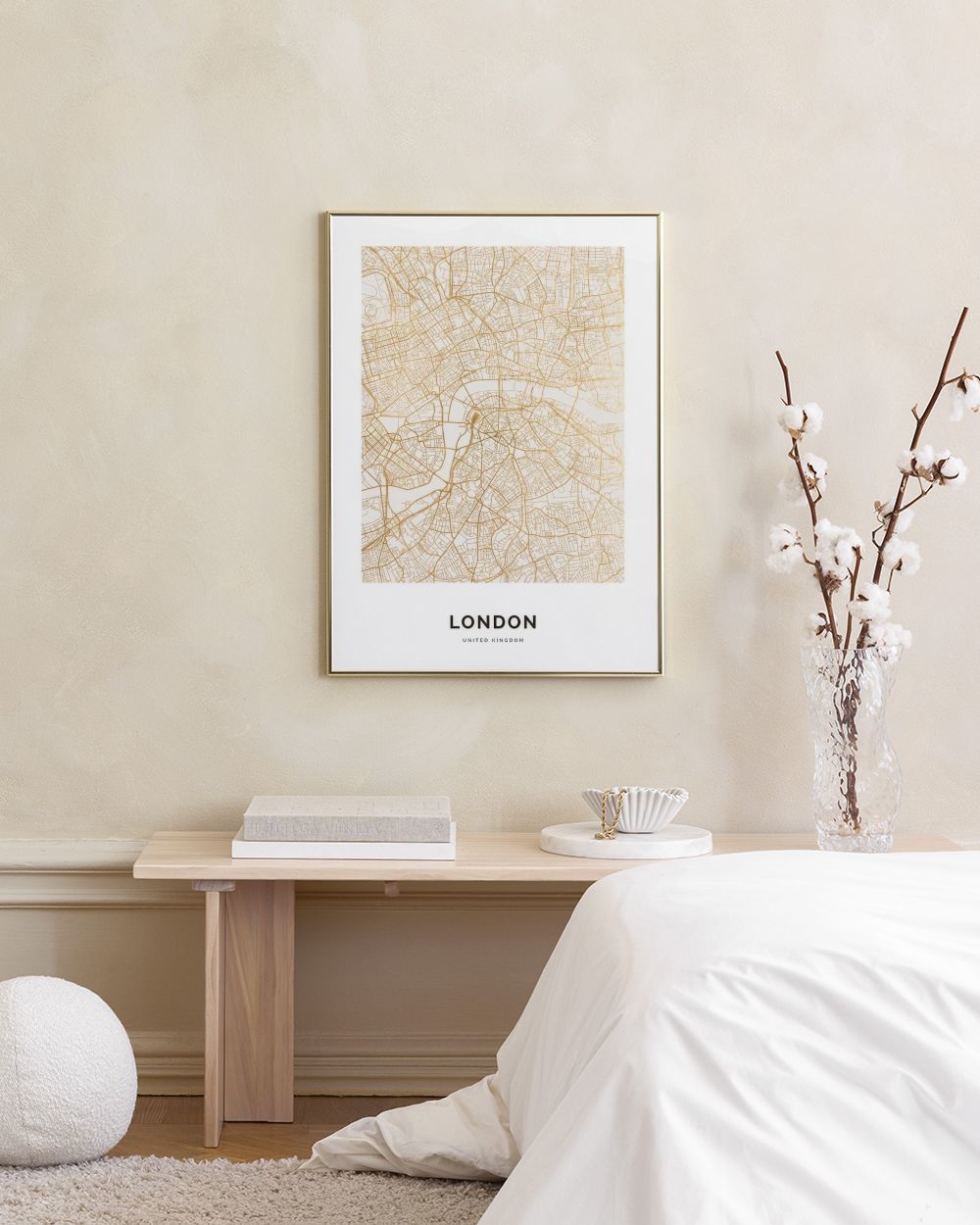 Golden London plakat – Kart i gullfolie | Desenio NO