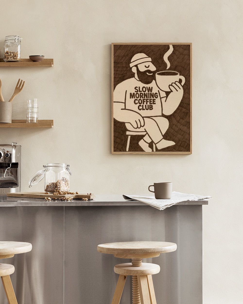 Slow Morning Coffee Club Poster